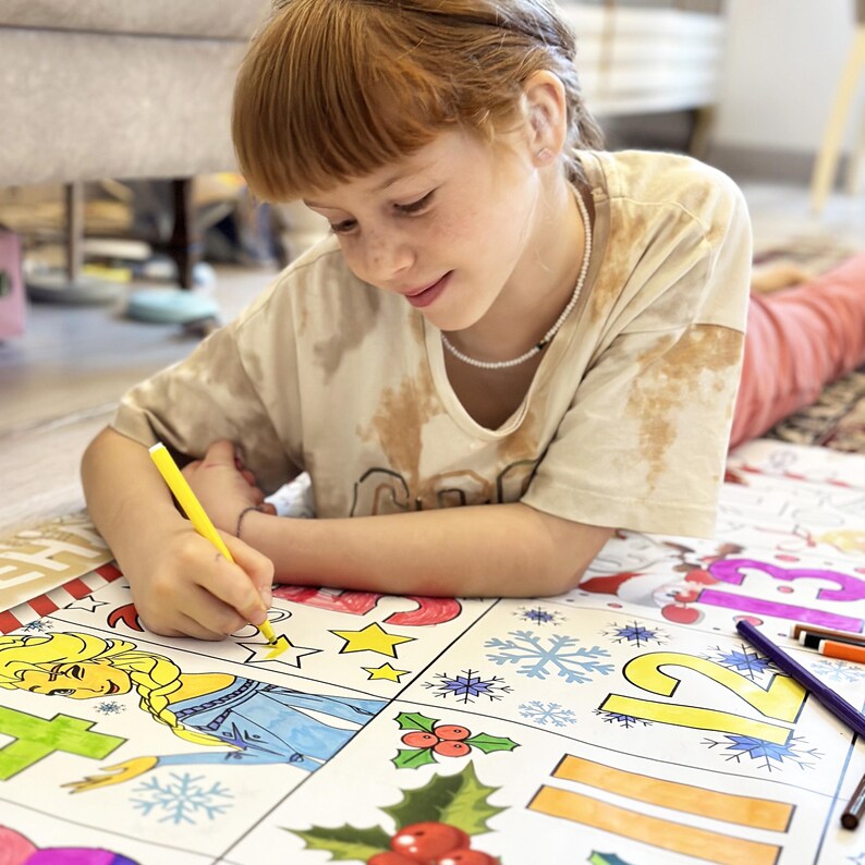 Christmas Coloring Pages, Giant Coloring Christmas Advent Calendar for ...