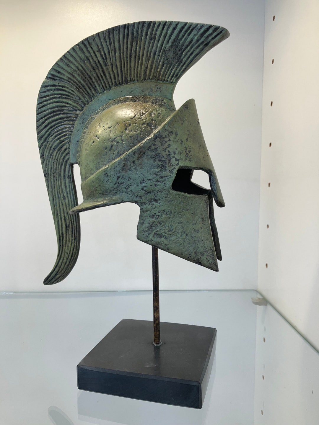 Handmade Spartan Bronze Helmet: Leonidas Replica With Patina - Etsy