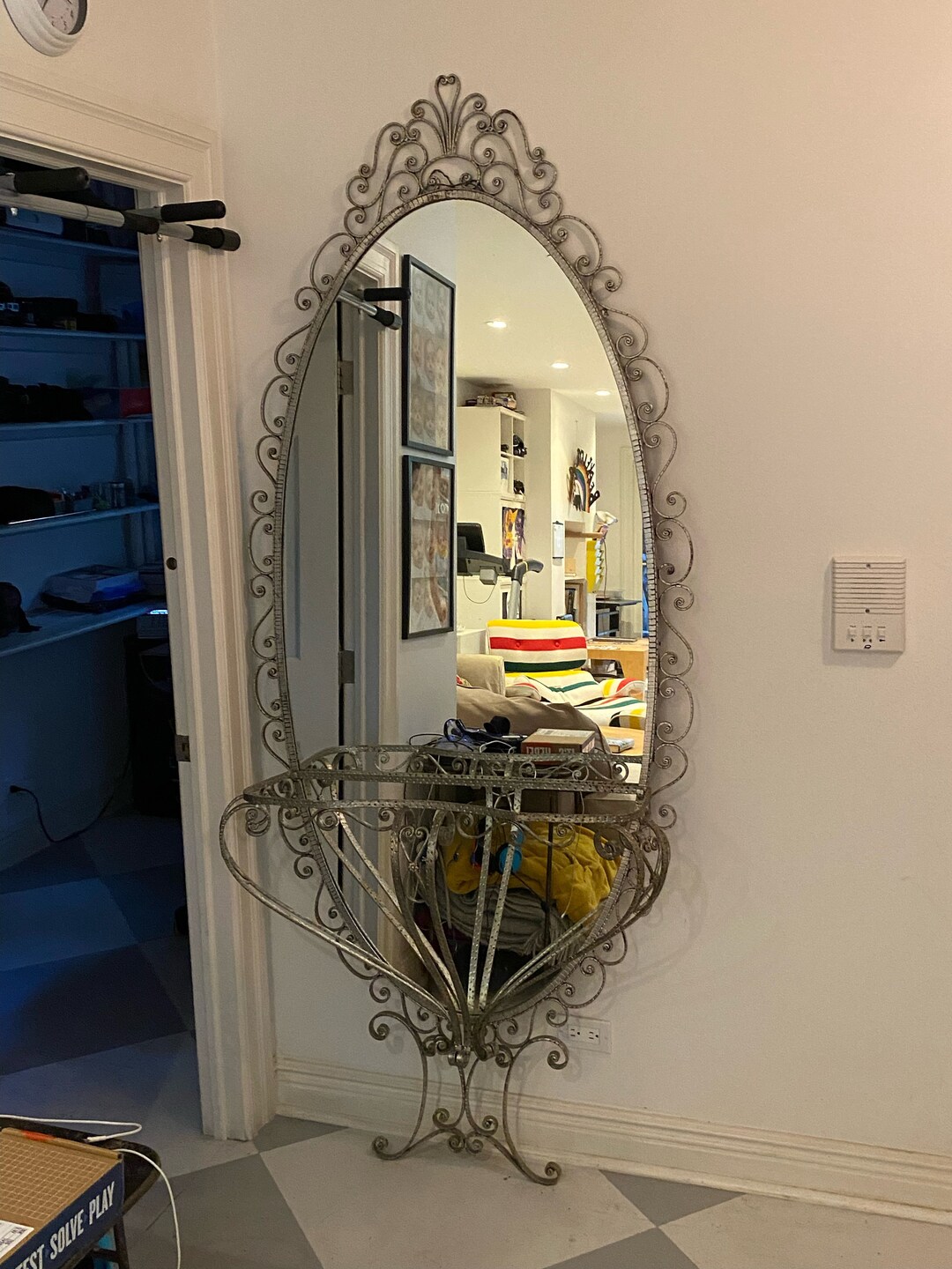 Silver Metal Entry Mirror and Console - Etsy