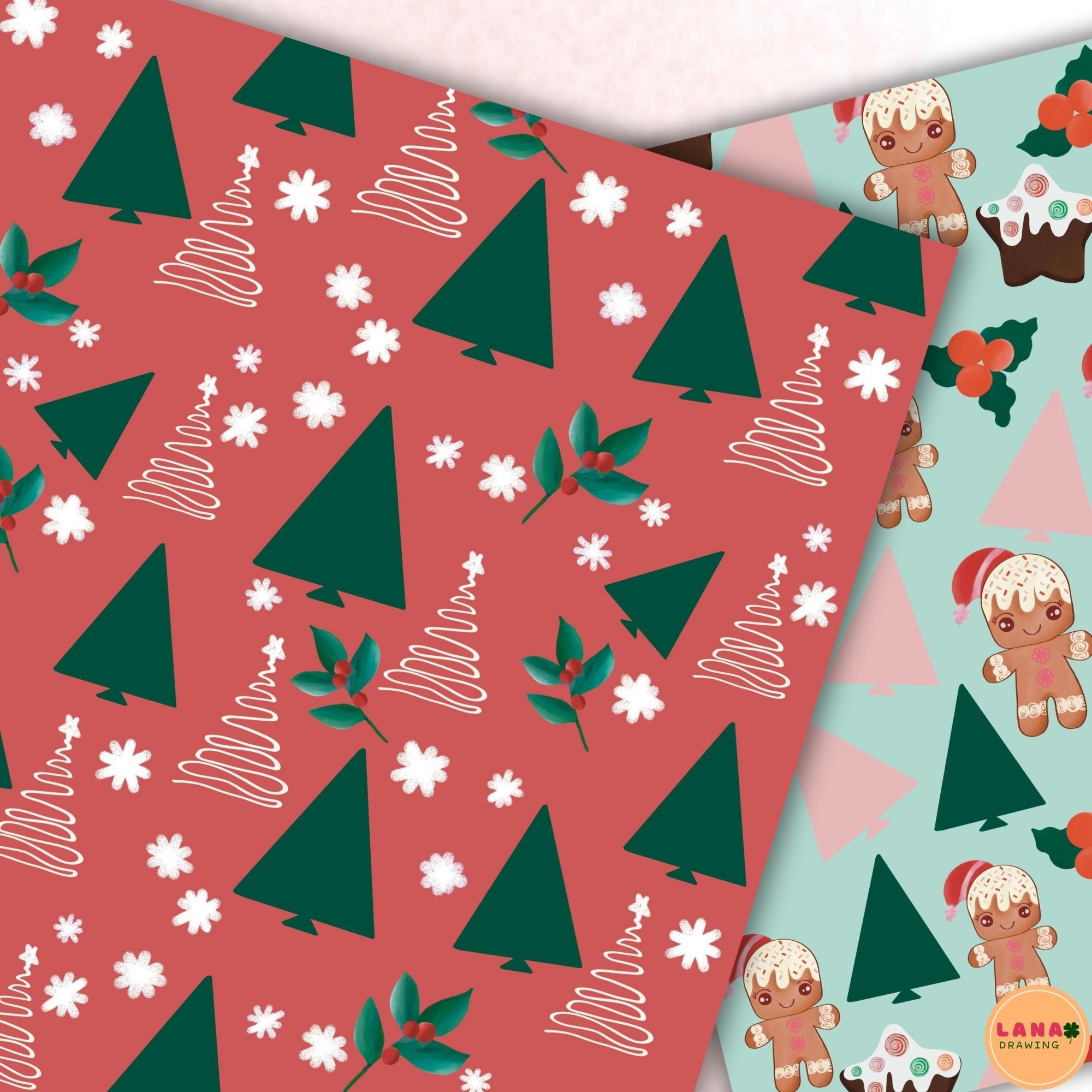 Cute Christmas Digital Paper, Christmas Patterns, Seamless Digital ...