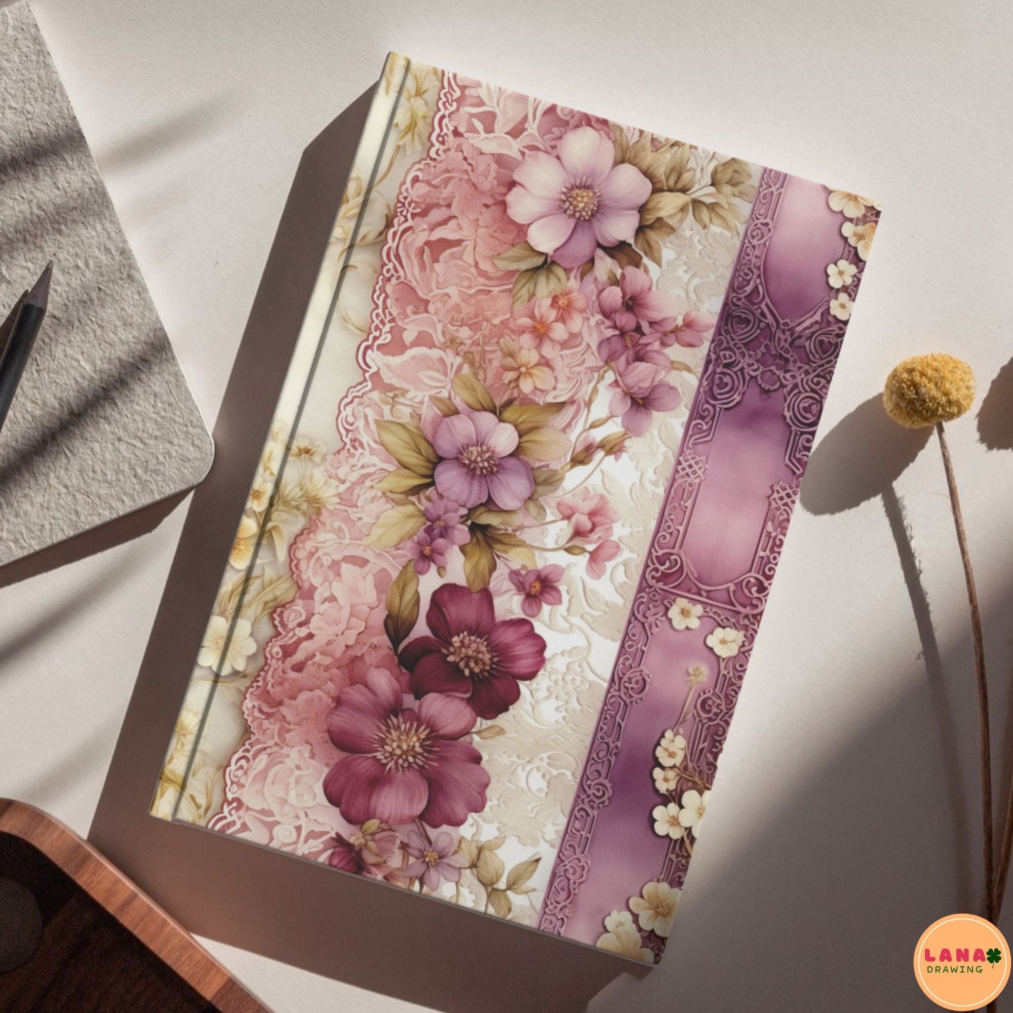 Vintage Gold Floral Lace Digital Paper, Vintage Floral Junk Journal ...