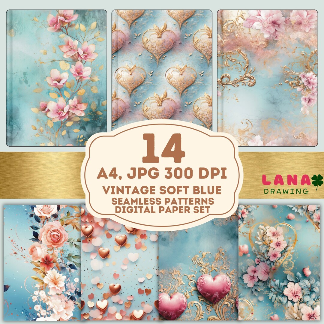 Vintage A4 Digital Paper, Printable Paper, Vintage Floral Junk Journal ...