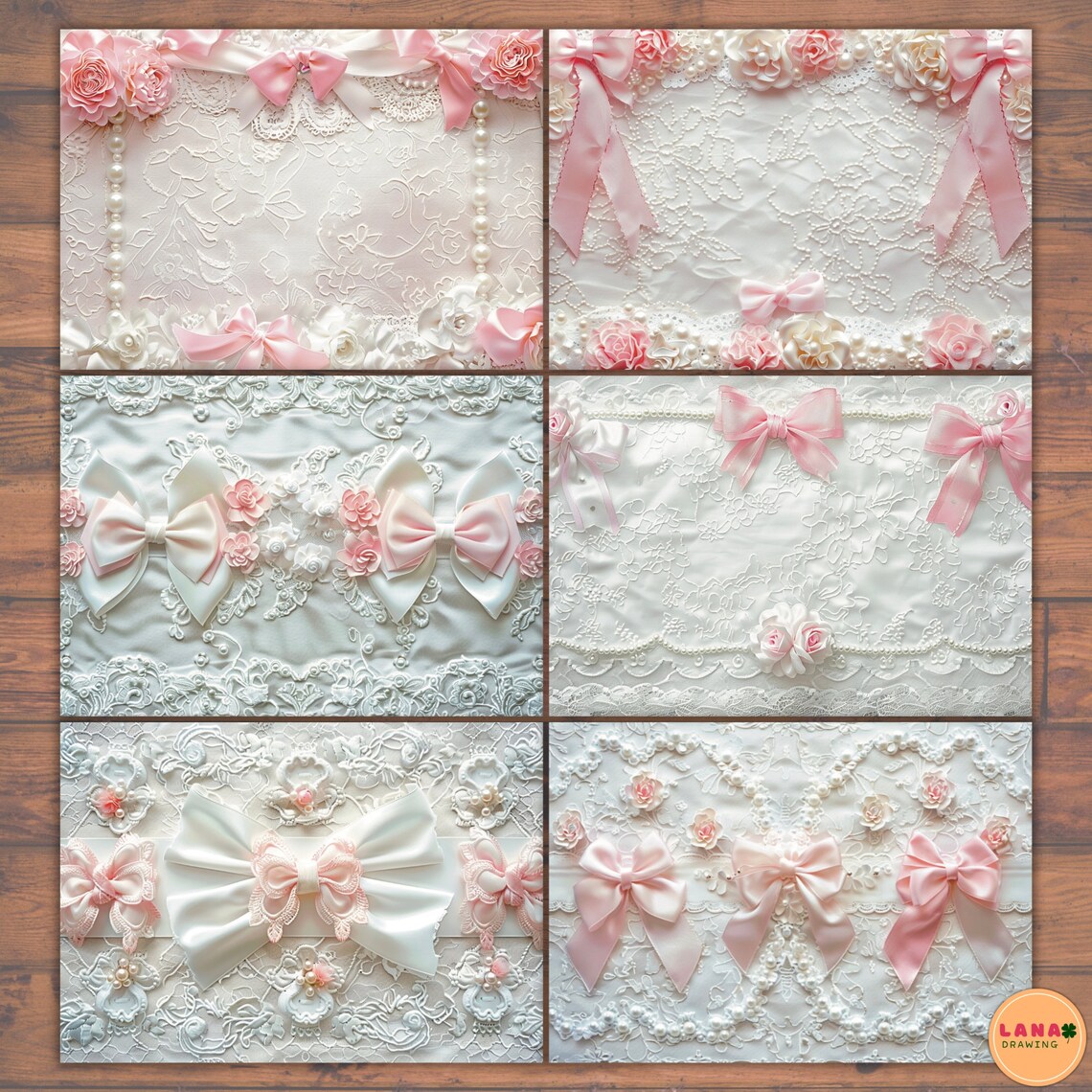 Vintage Pink Lace Floral Junk Journal Papers, Lace & Bow Junk Journal ...