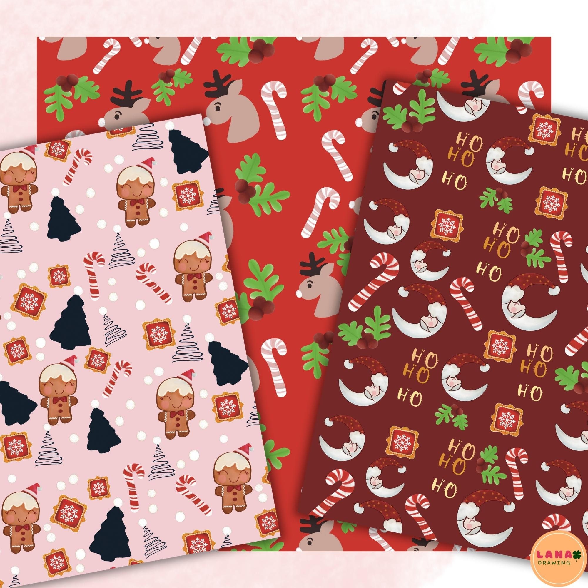 Cute Christmas Digital Paper, Christmas Patterns, Seamless Digital ...