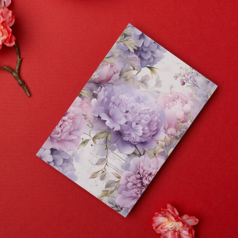 Vintage A4 Digital Paper, Printable Paper, Vintage Floral Junk Journal ...