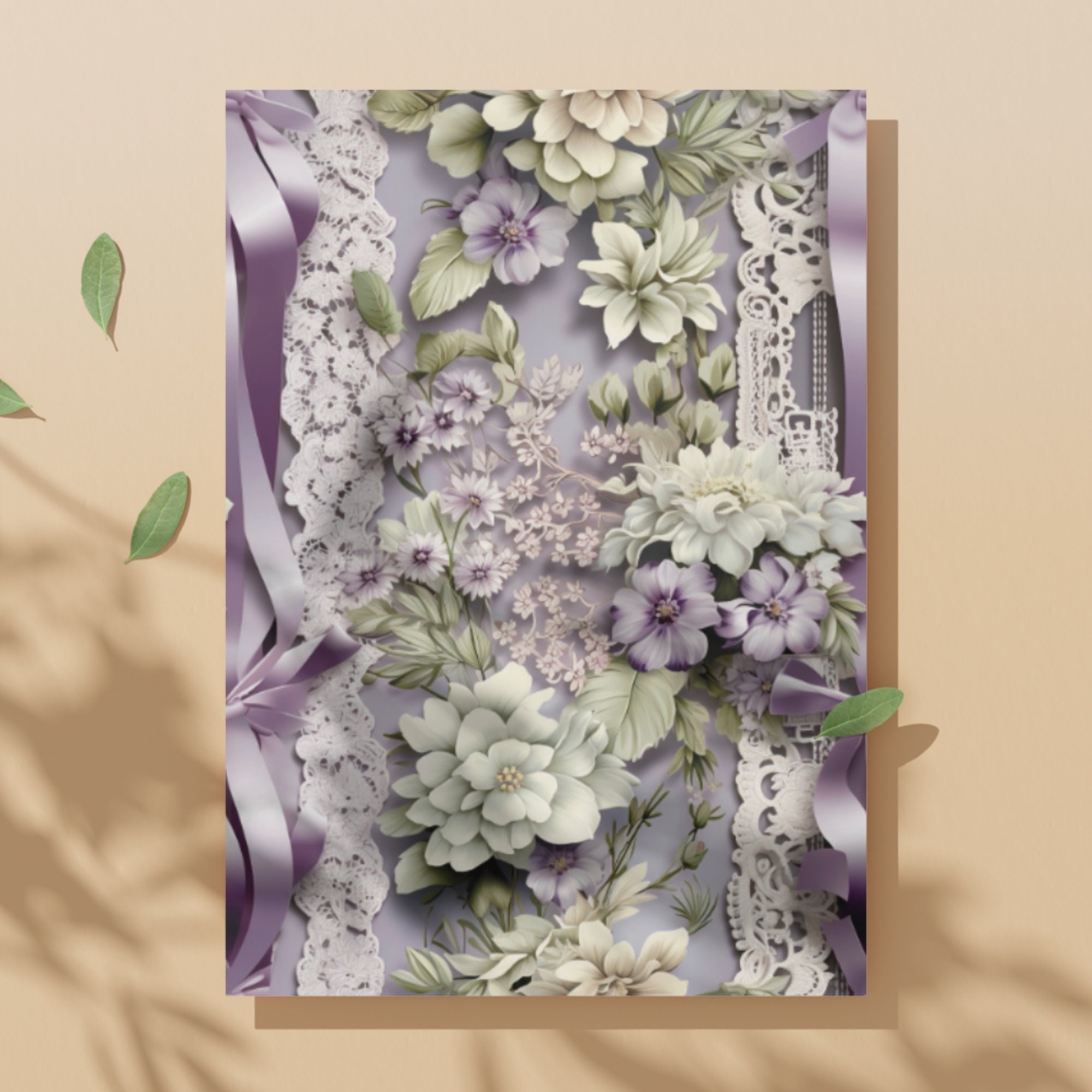 Vintage Floral Lace Printable Papers, Vintage Floral Junk Journal ...