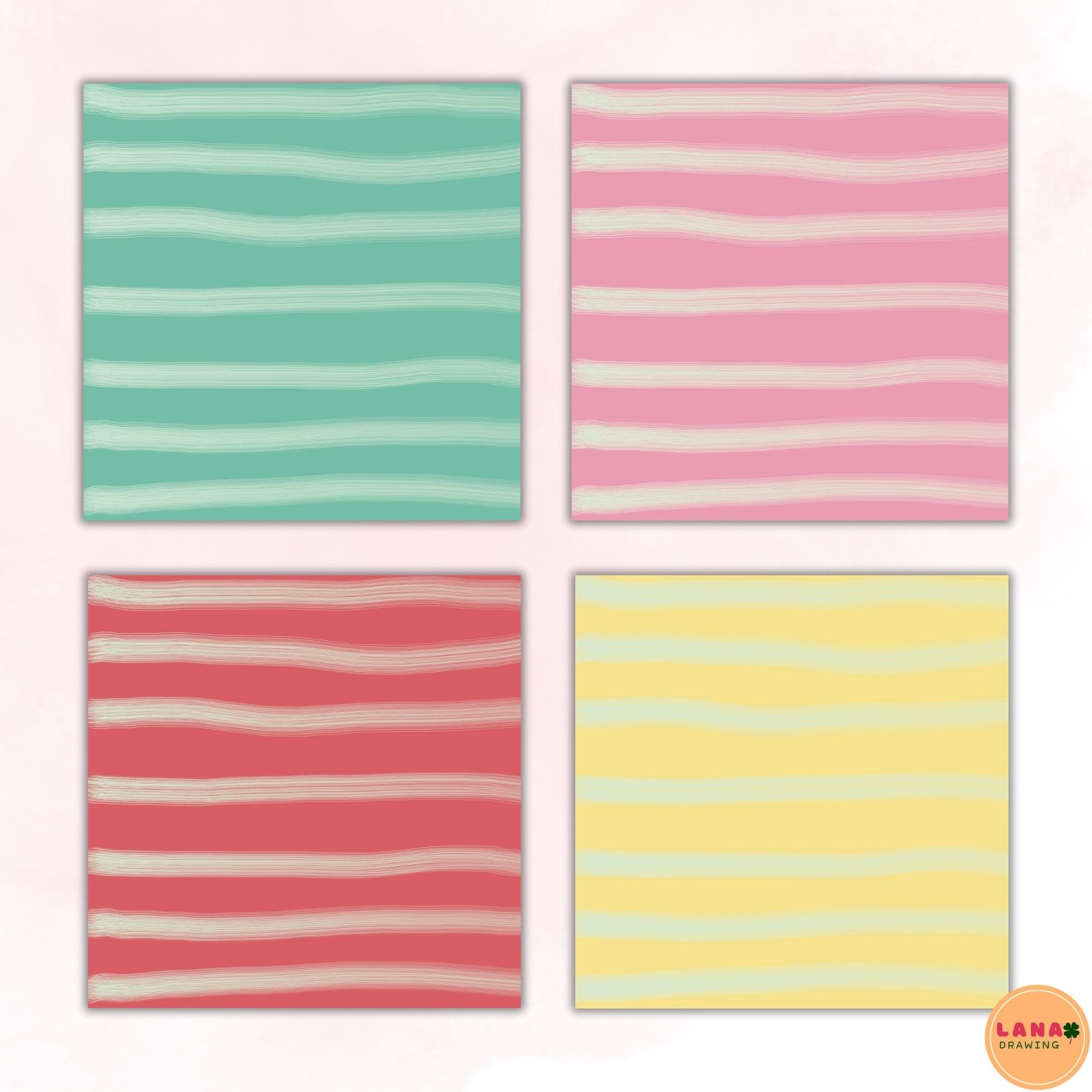 Doodle Digital Papers, Star Patterns, Pastel Brush Stroke Paper, Line ...