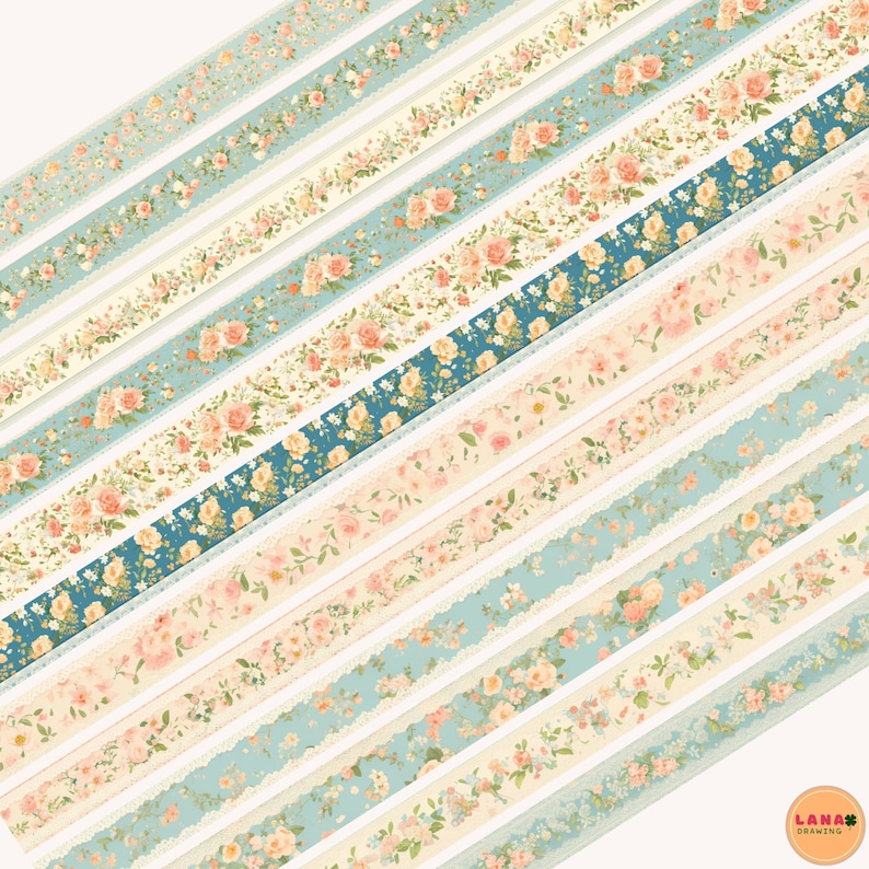 Printable Vintage Borders, Washi Tape Strip, Washi Tape Patterns ...