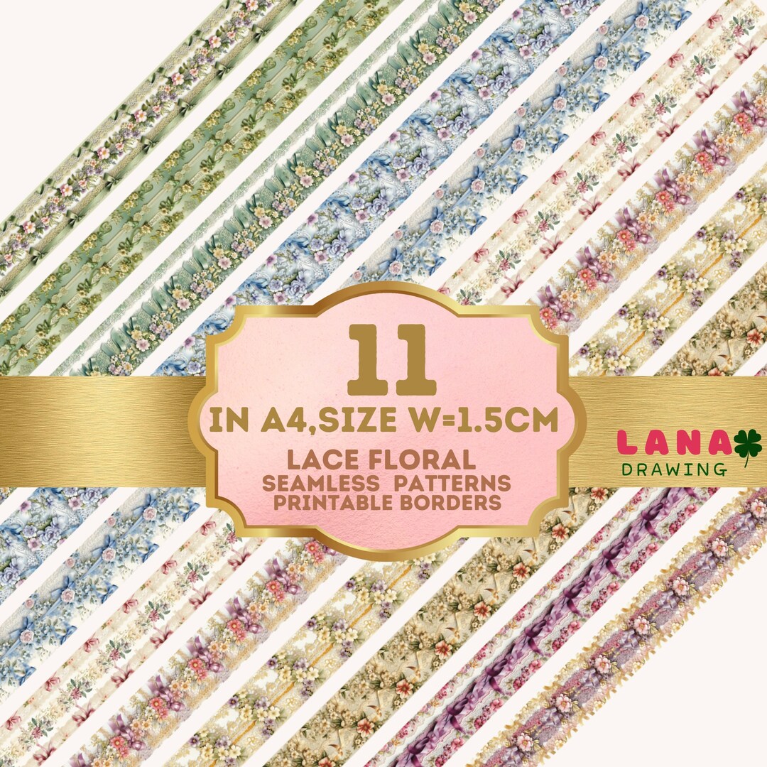 Printable Vintage Borders, Washi Tape Strip, Washi Tape Patterns ...