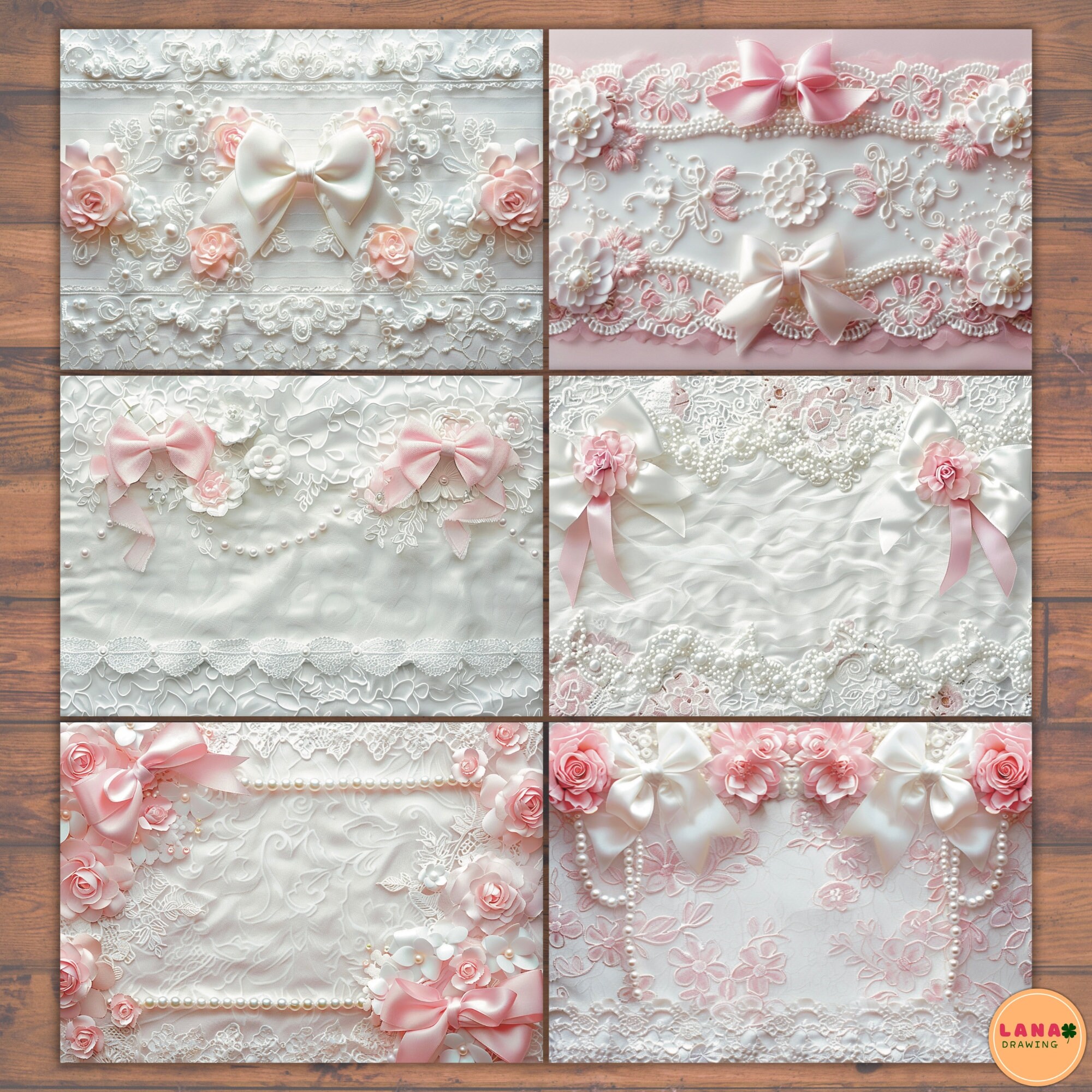Vintage Pink Lace Floral Junk Journal Papers, Lace & Bow Junk Journal ...
