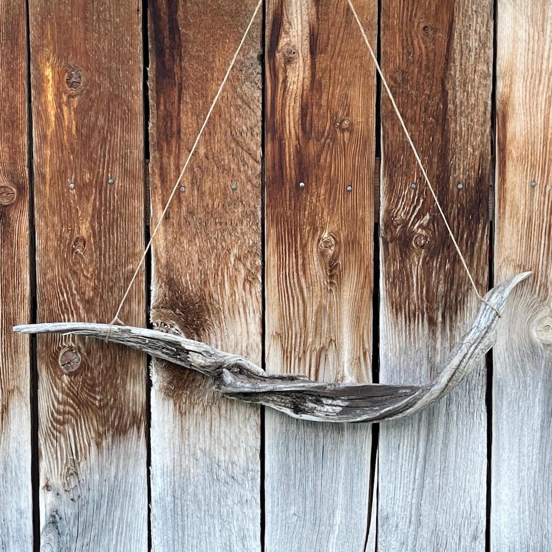 Long Driftwood Branch for Wall Hanging, 27" Tree Branch Decor, Twisted ...