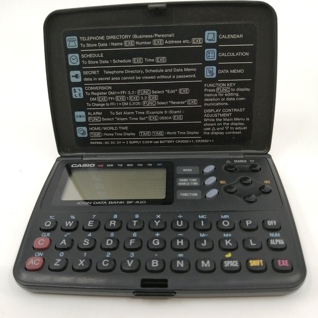 Casio Icon Databank SF- A10 Pocket Size Retro Databank Mini Pc 1990’ S ...