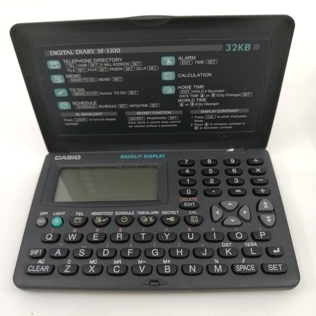 Casio Databank SF- 3300 Pocket Size Retro Databank Mini Pc 1990’ S ...