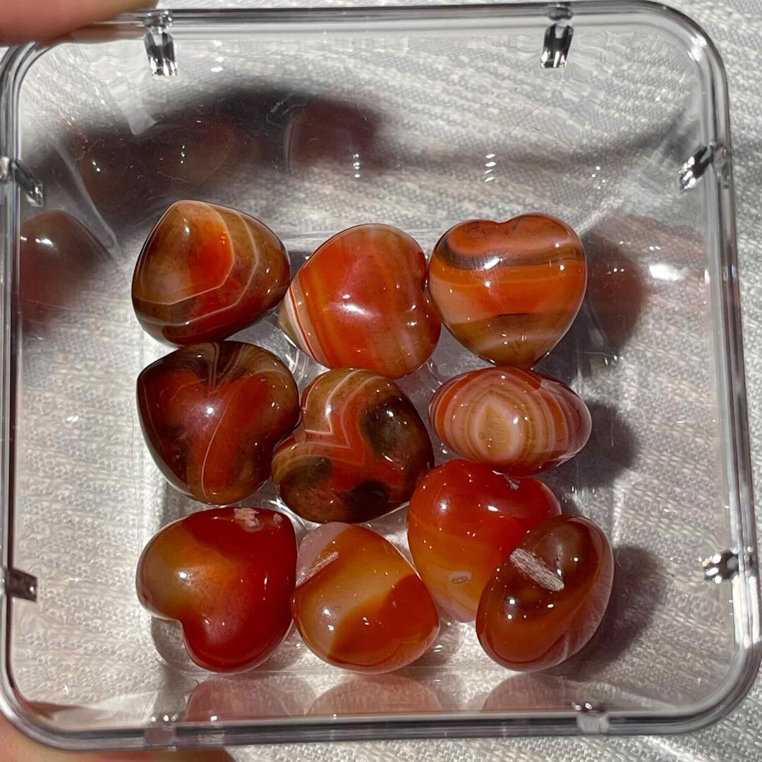 Mini Red Agate Hearts 20mm Long 5 Grams INTUITIVELY CHOSEN Natural - Etsy