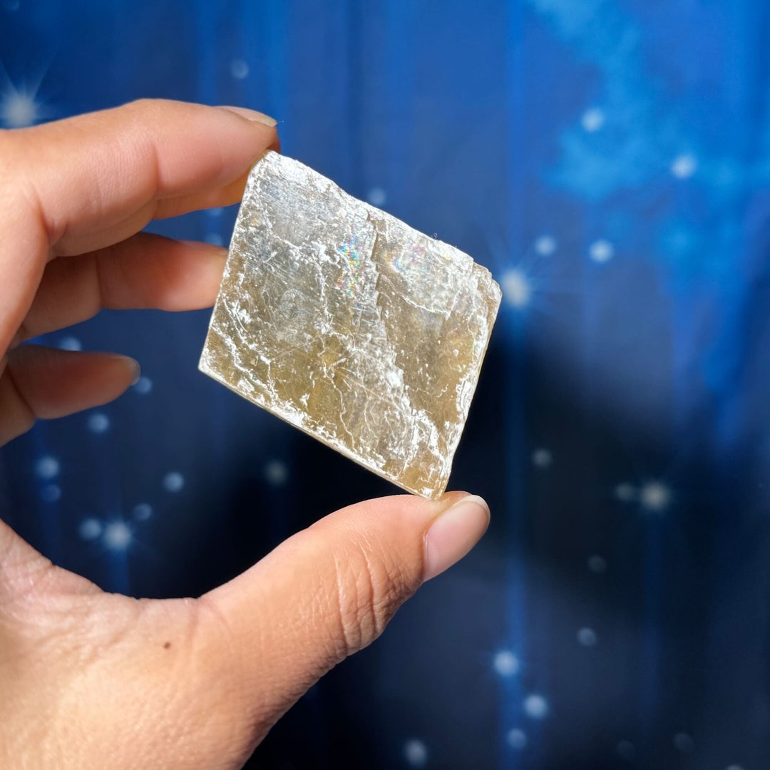 Unpolished Honey Calcite Chunk 1 3/4 Long 84 Grams With Rainbows Optical Calcite - Etsy