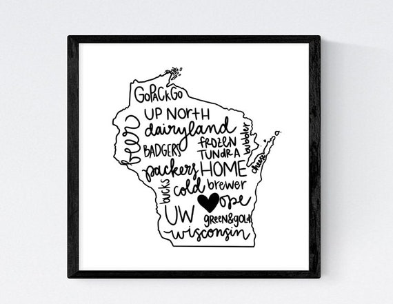 DIGITAL WALL ART / Wisconsin Art / Printable Wall Art / - Etsy