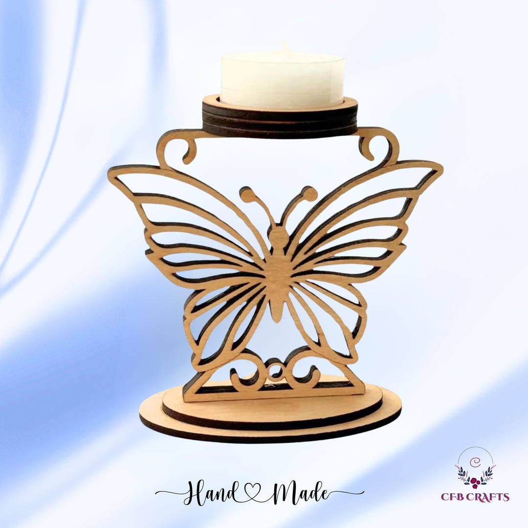 Photophore en bois papillon, cadeau papillon, cadeau pour les amoureux ...