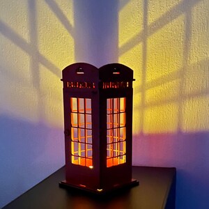 Laser Cut London Telephone Box: Wooden Shelf Art Night Light - Etsy