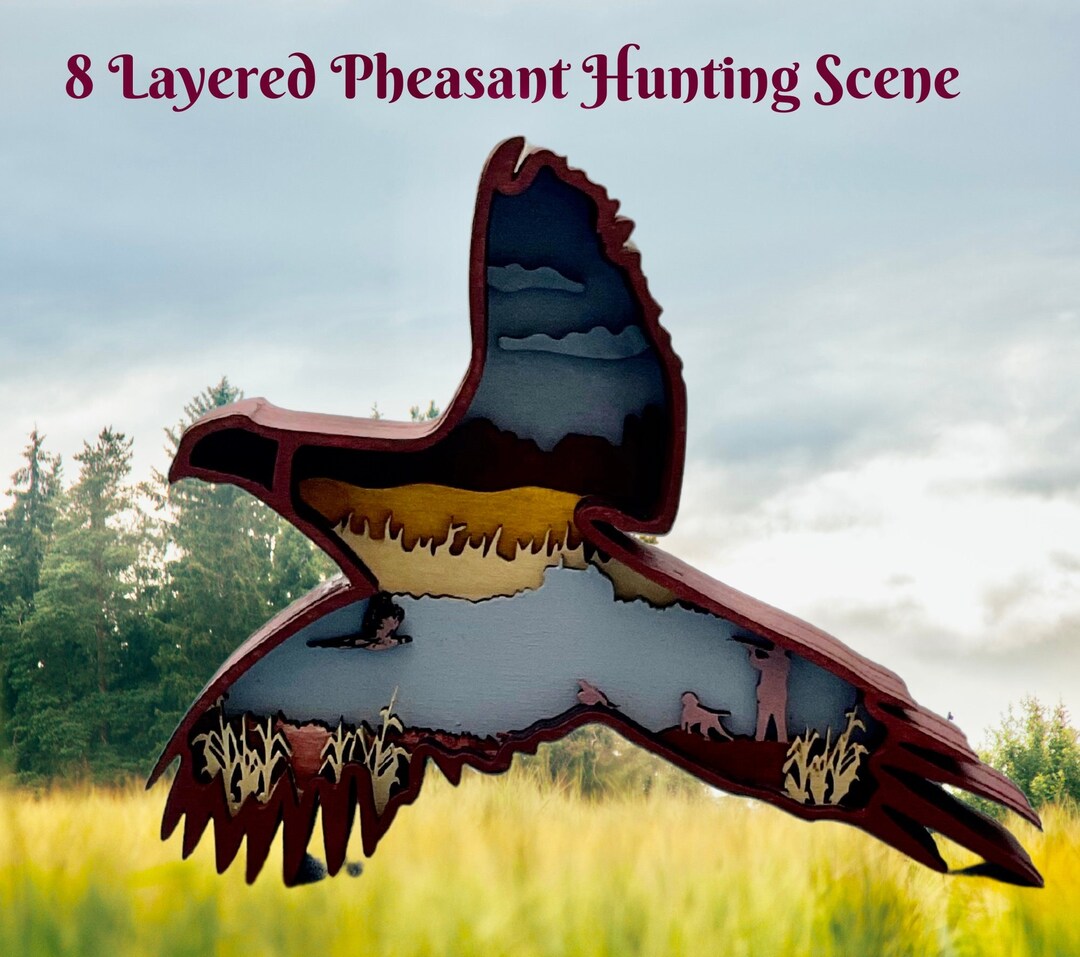 Pheasant Wall Art Laser Cut Pheasant Shooting Scene Gift for Him ...