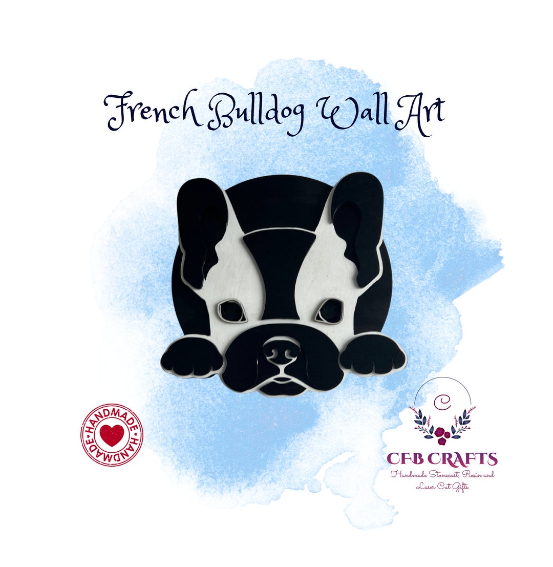 Wooden 3D Frenchie Wall Art Laser Cut French Bulldog Gift for Frenchie ...