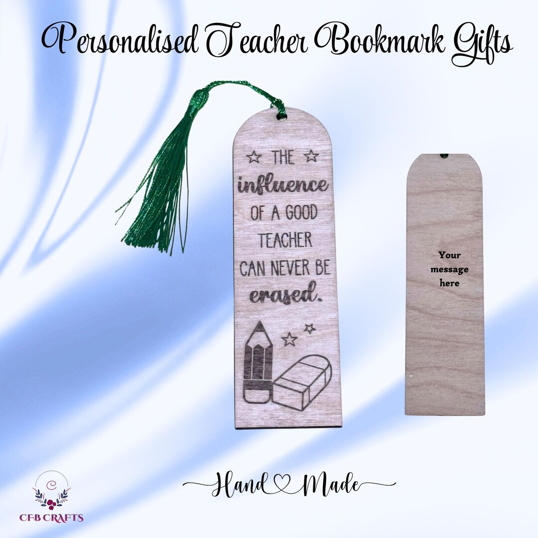 Personalised Wooden Bookmark for Teachers Custom Teacher Gift Engraved ...