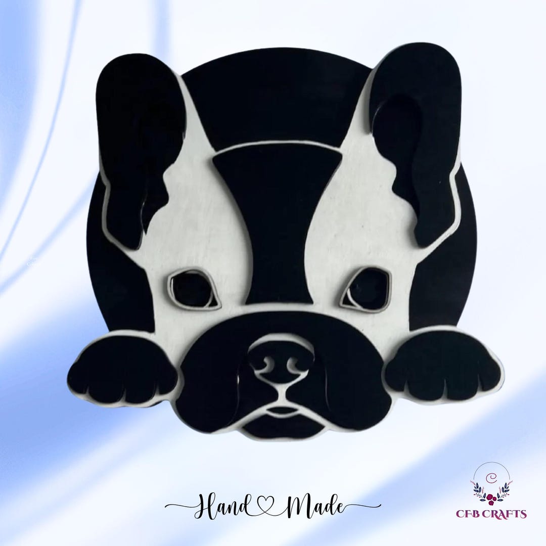 Wooden 3D Frenchie Wall Art Laser Cut French Bulldog Gift for Frenchie ...