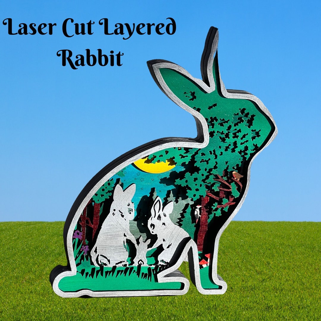 Laser Cut 6 Layered Rabbit Rabbit Ornament Wooden Rabbit Art - Etsy