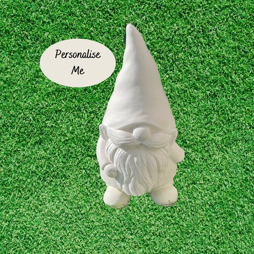 Personalised Design Garden Gnome, Custom Colour Gnome, Personalised ...