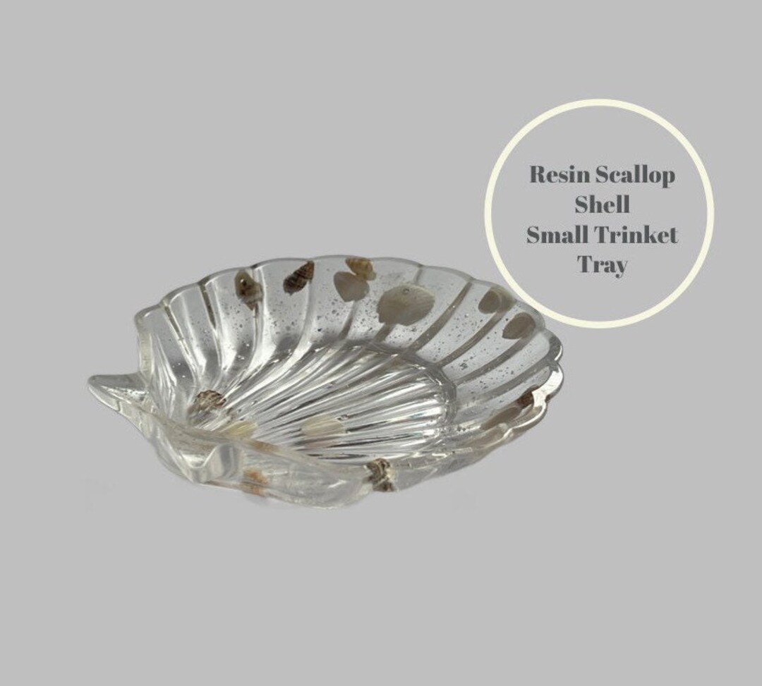 Scallop Shell Trinket Dish Resin Trinket Dish Jewellery - Etsy