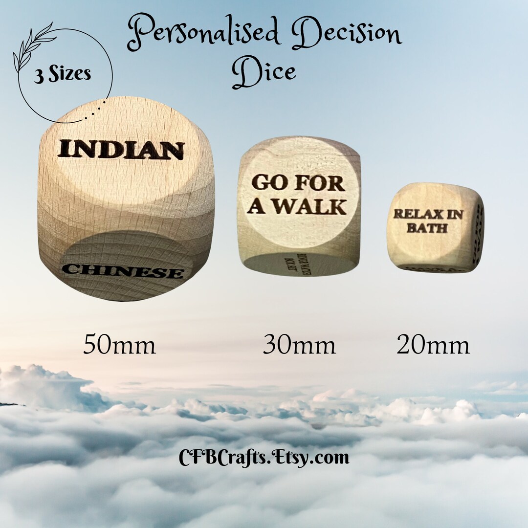 Decision Dice for Takeaways Night Out Chill Out or Create - Etsy