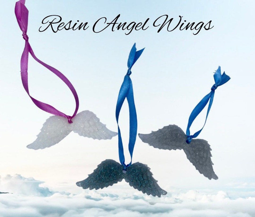 Resin Angel Wings, Angel Wings on Ribbon, Memorial Gift - Etsy UK