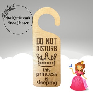 Princess Do Not Disturb Hanging Door Sign This Princess is Sleeping ...