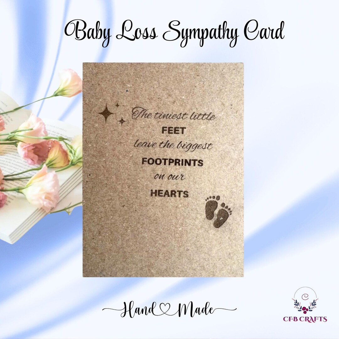 Baby Loss Sympathy Card, Unique Laser Engraved Card, Card for Grieving ...