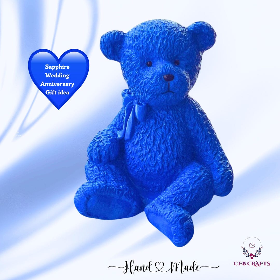 Sapphire Blue Sitting Bear Sapphire Wedding Anniversary Gift 45th ...
