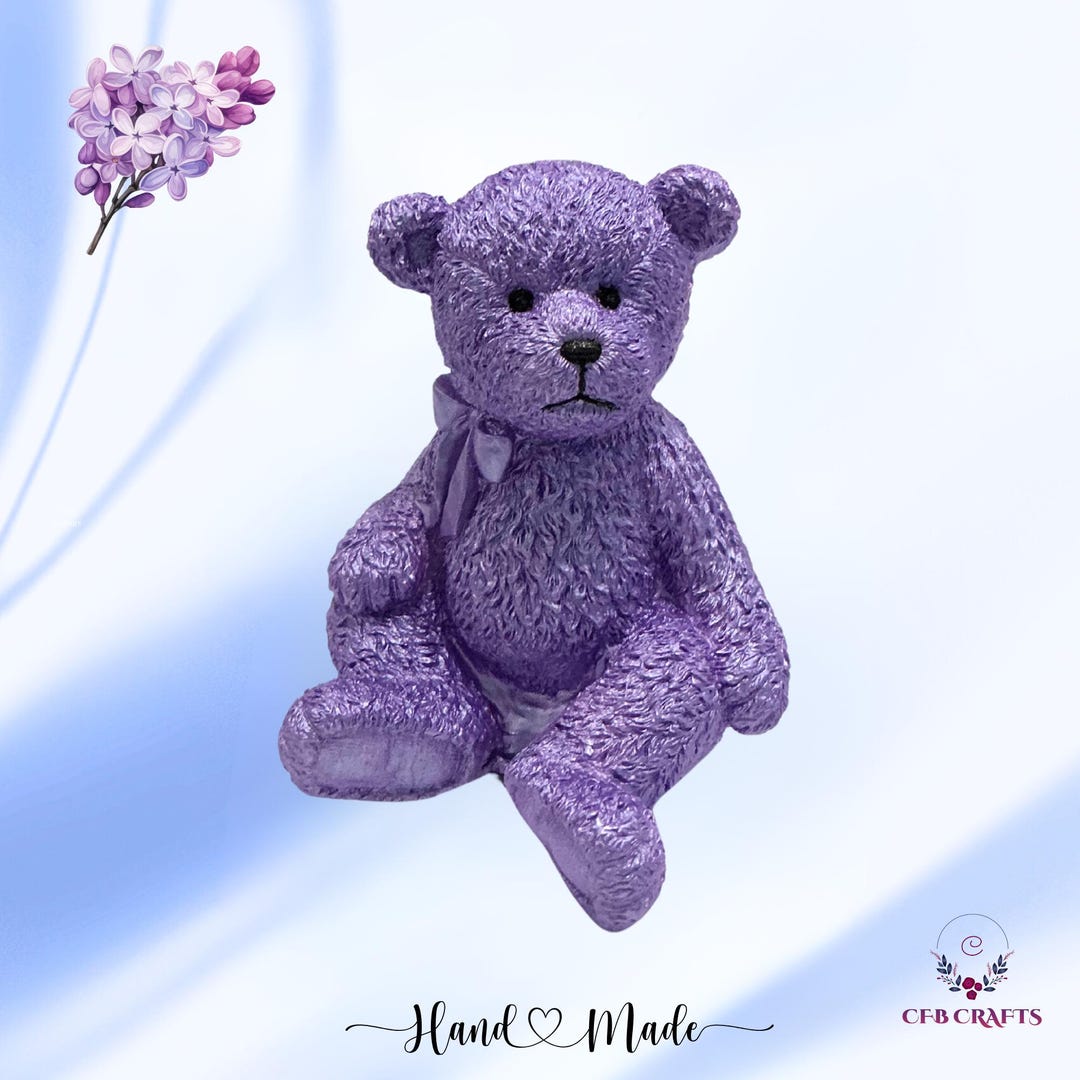 Handmade Lilac Stone Teddy Bear Custom Keepsake Teddy Bear Bereavement ...