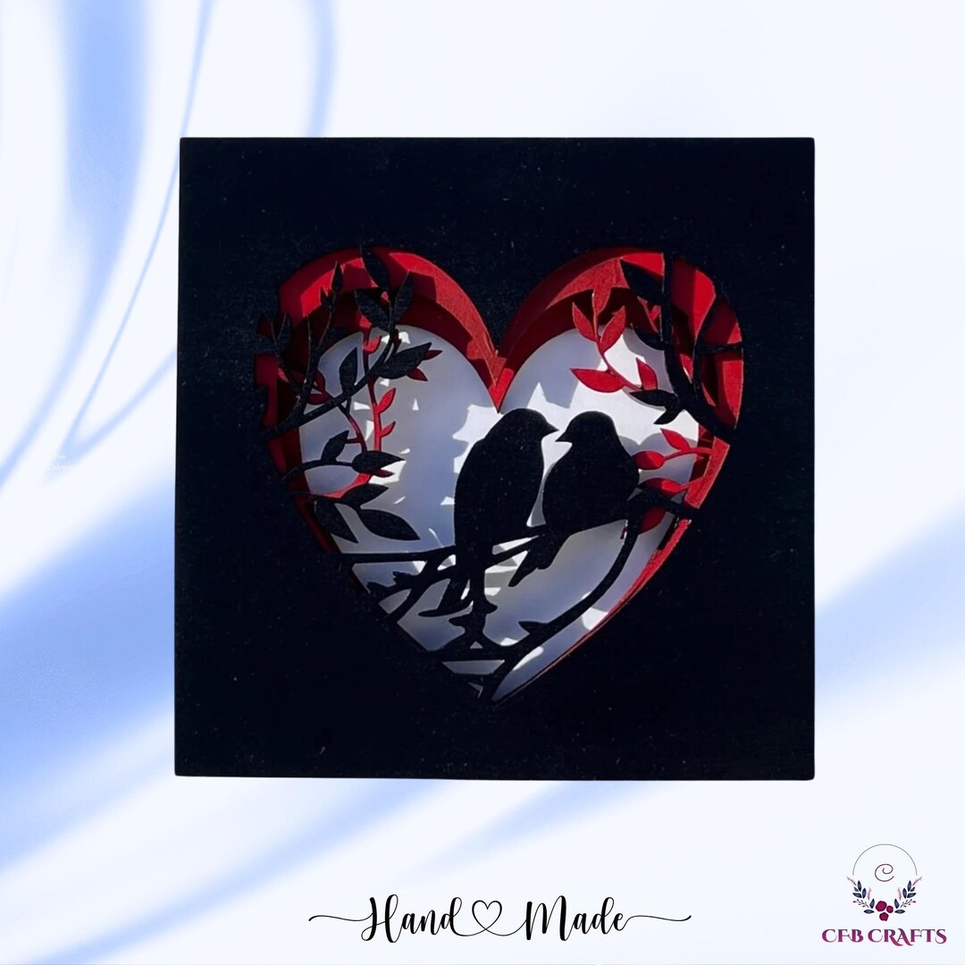 Love Birds Layered Wood Wall Art, Silhouette Art Home Decor Anniversary ...