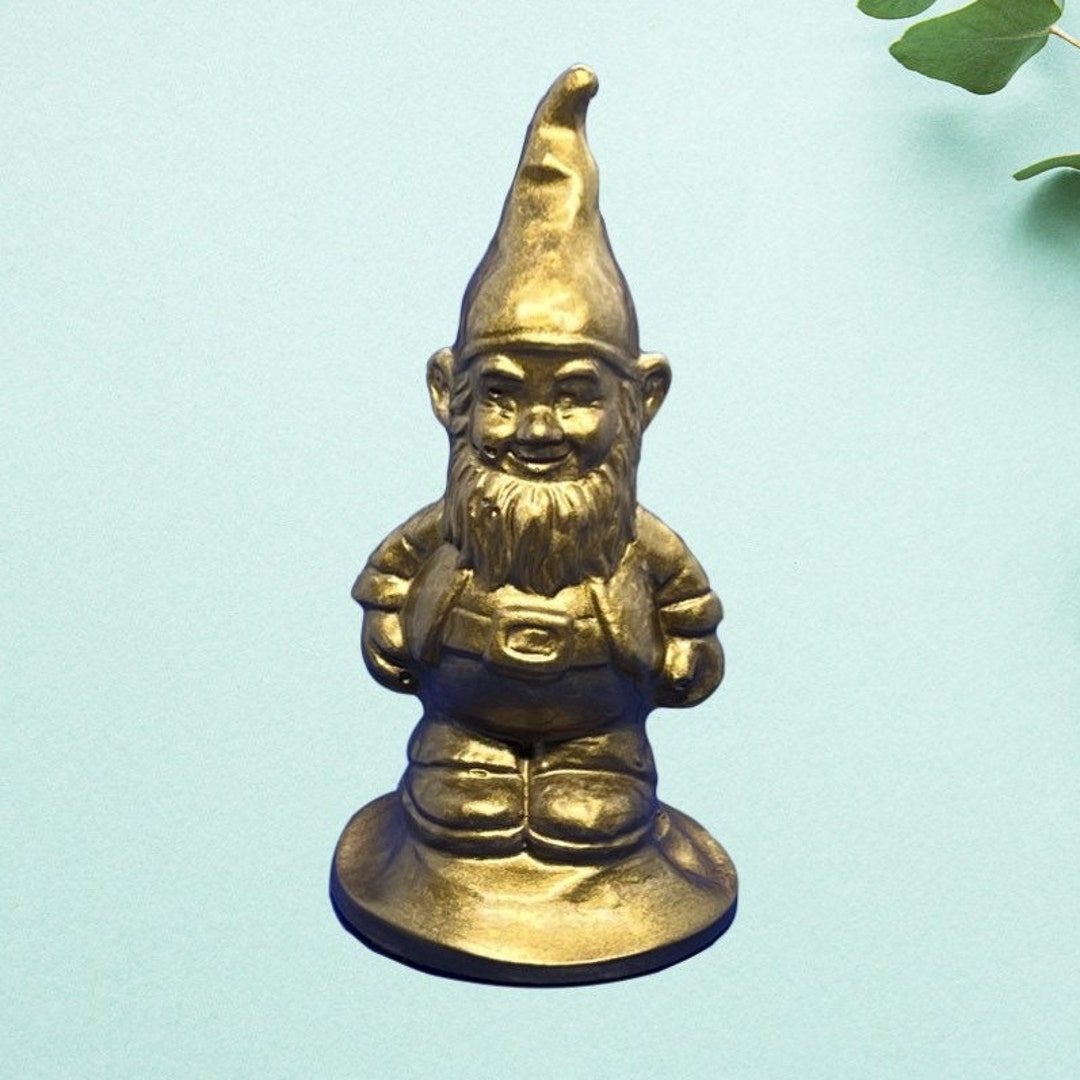 Handpainted Small Garden Gnome, Stone Garden Gnome, Flowerbed Fairy ...