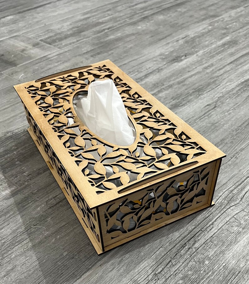 Laser Cut Wooden Large Tissue Box Cover Luxury Wooden Tissue - Etsy