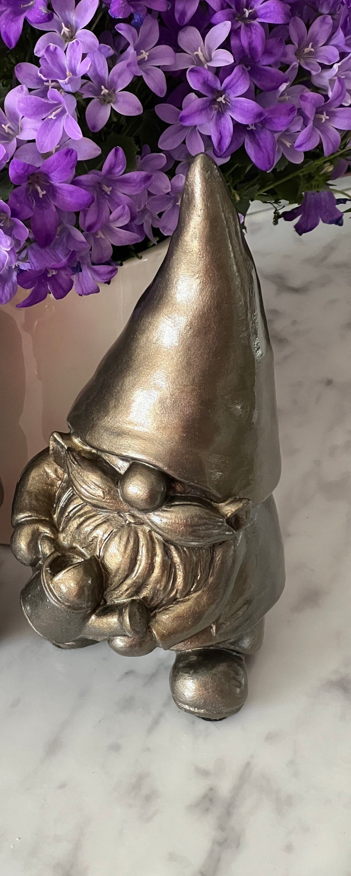 Hand Painted Bronze Effect Garden Gnome Ideal Gift for Home - Etsy
