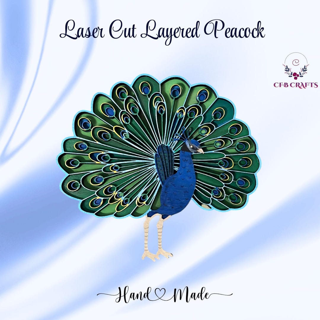 Peacock Wall Art Laser Cut Layered Wooden Peacock Gift for Peacock ...
