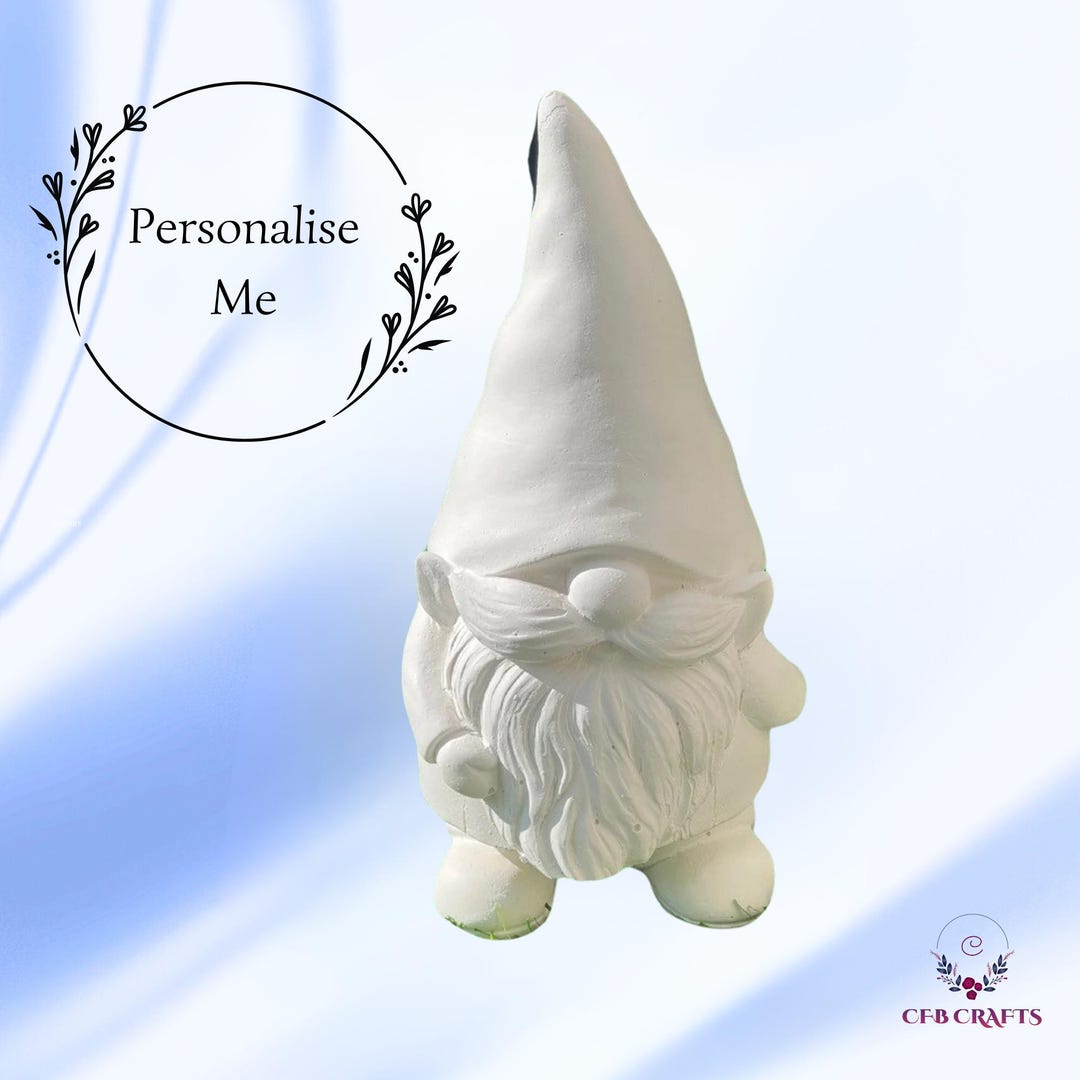 Personalised Design Garden Gnome, Custom Colour Gnome, Personalised ...
