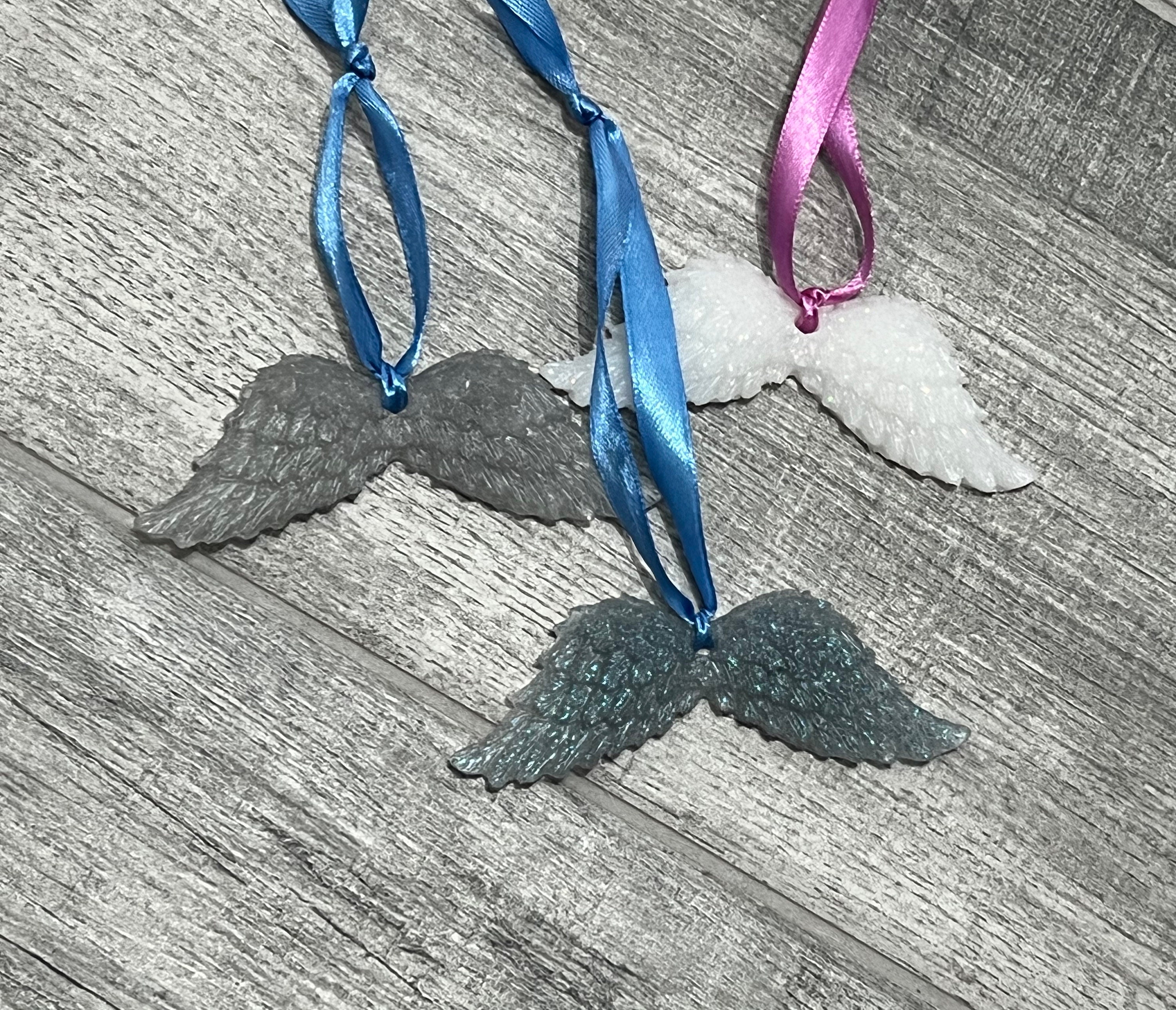 Resin Angel Wings Angel Wings on Ribbon Memorial Gift - Etsy