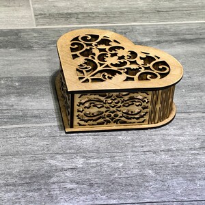 Heart Shaped Laser Cut Box Wooden Heart Box Gift for Her Small ...
