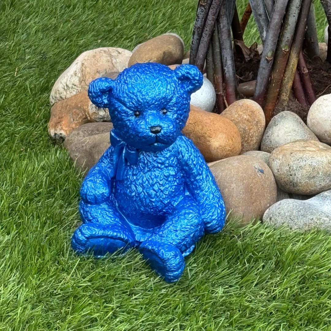 Sapphire Stone Memorial Teddy Bear - Graveside Remembrance - Etsy