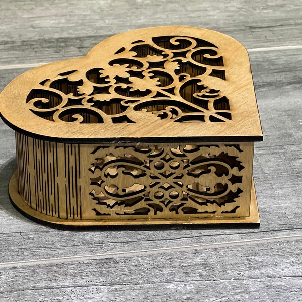 Wooden Heart Box - Etsy UK