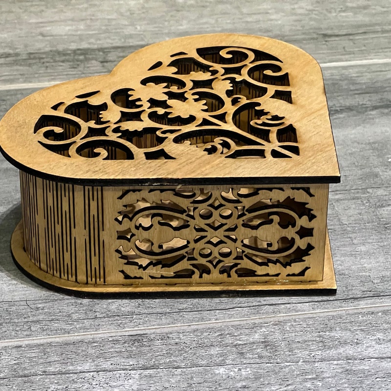 Wooden Heart Box - Etsy UK