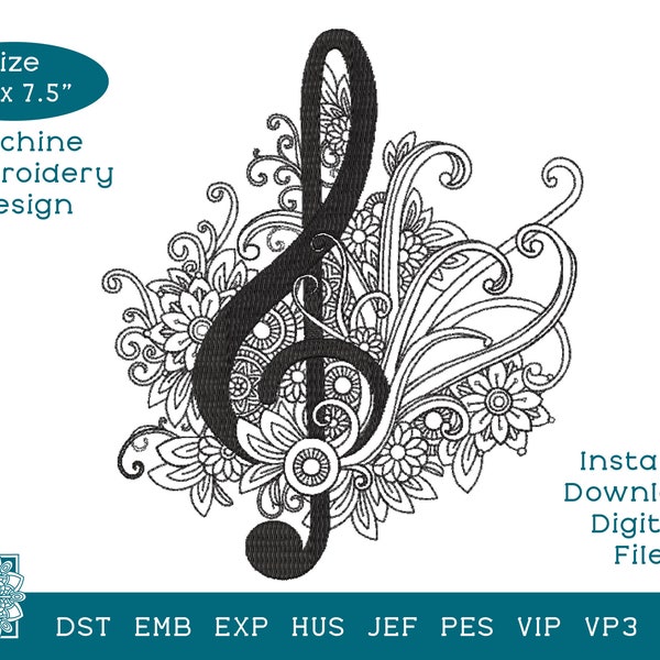 Music Embroidery - Etsy