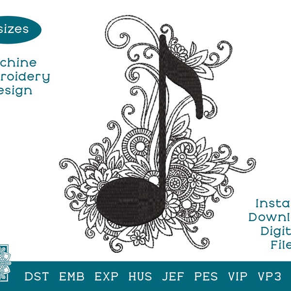 Music Embroidery - Etsy