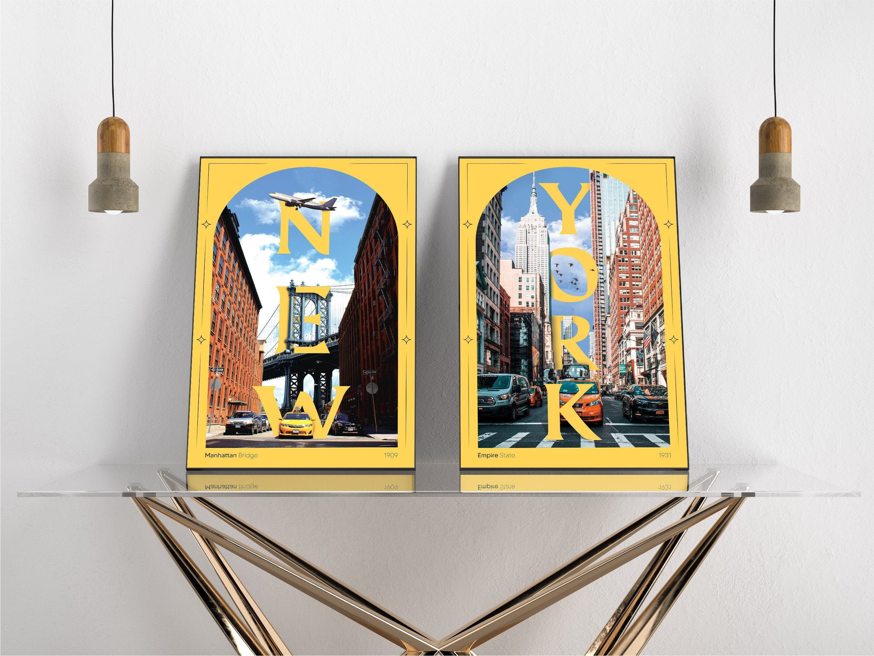 Set Of 2 Printable New York City New York Travel Poster New Etsy
