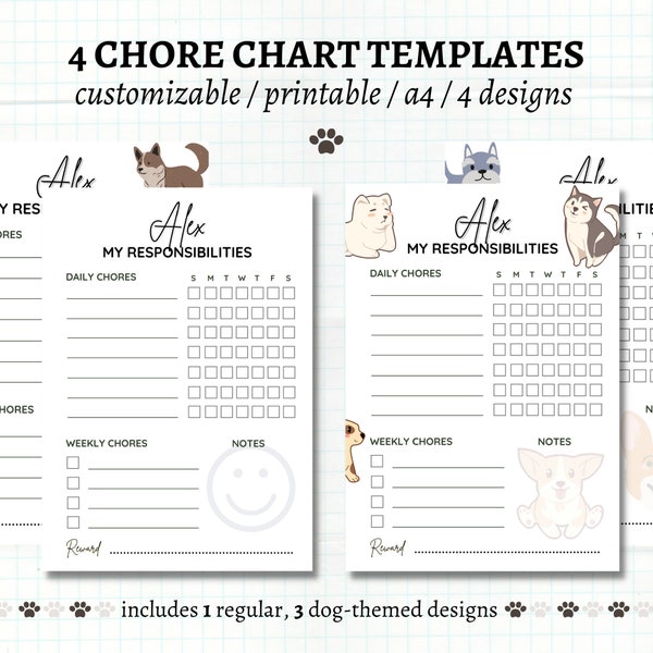 Dog Responsibility Chart - Etsy